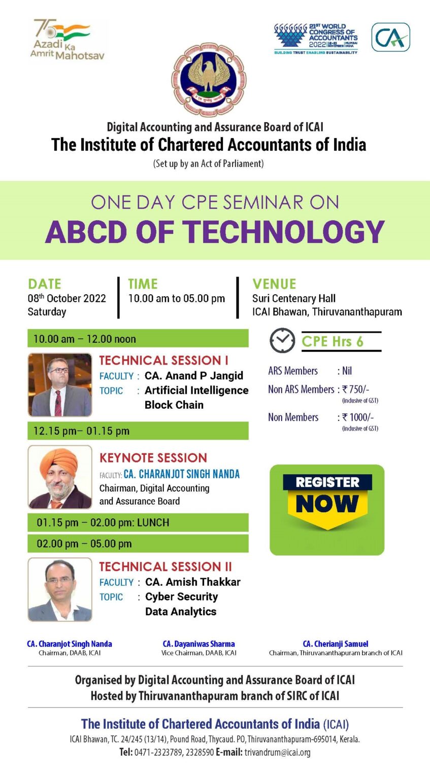 One Day CPE Seminar on ABCD of Technology - The Institute of Chartered ...