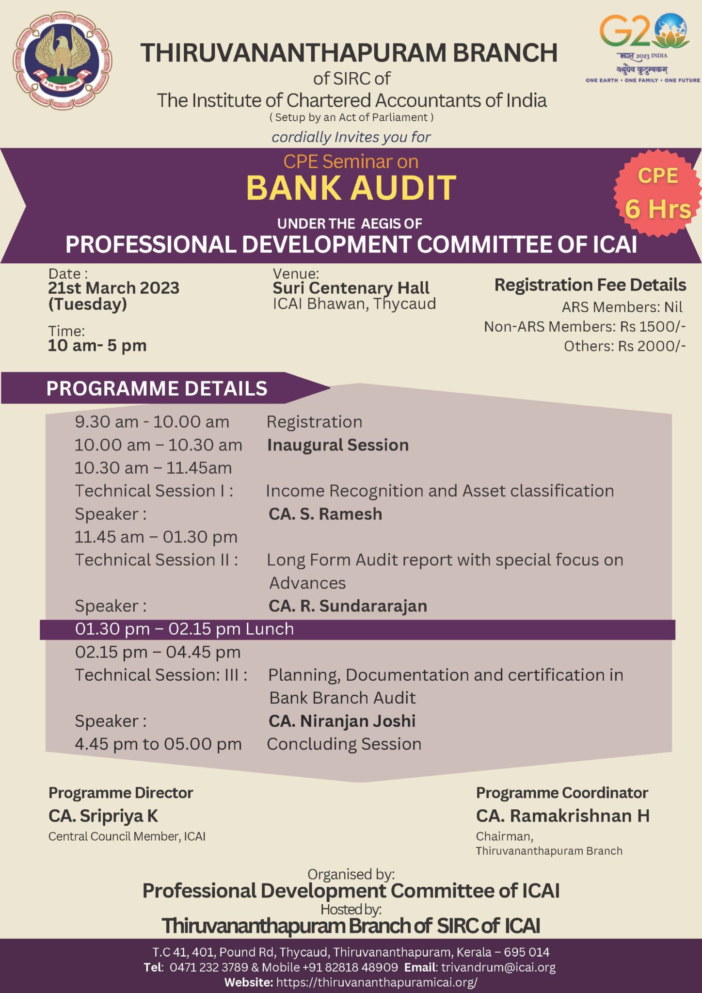 BANK AUDIT SEMINAR - The Institute of Chartered Accountants of India(ICAI)