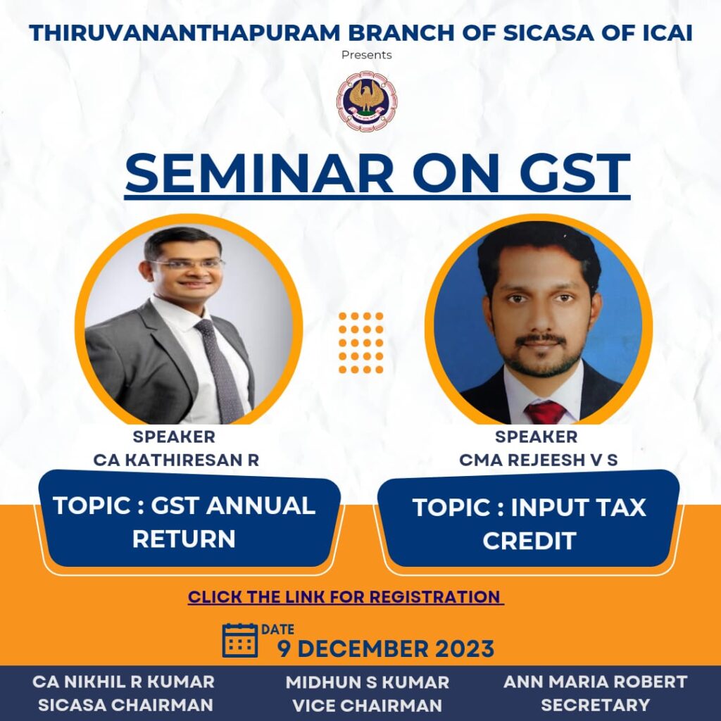 SICASA Seminar - The Institute of Chartered Accountants of India(ICAI)