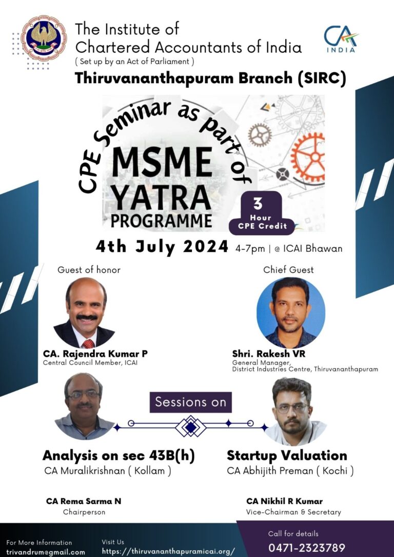 CPE SEMINAR AS PART OF MSME YATRA - The Institute of Chartered ...